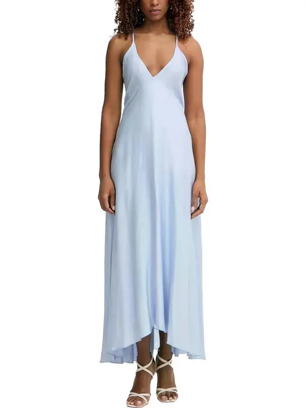 HAVEONE Criss-cross Back-tie Dress - Blue