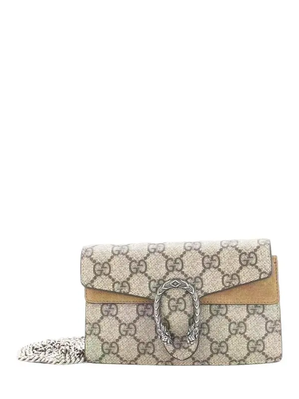 Gucci Dionysus Bag Gg Coated Canvas Super Mini Crossbody Bag - Brown