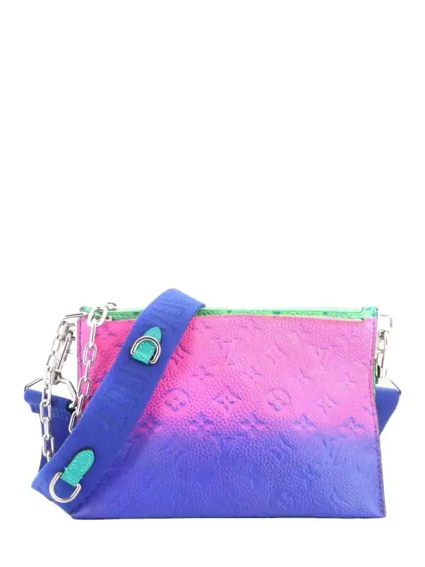 LOUIS VUITTON Trio Pouch Messenger Bag Limited Edition Illusion Monogram Taurillon Leather Crossbody Bag - Multicolour