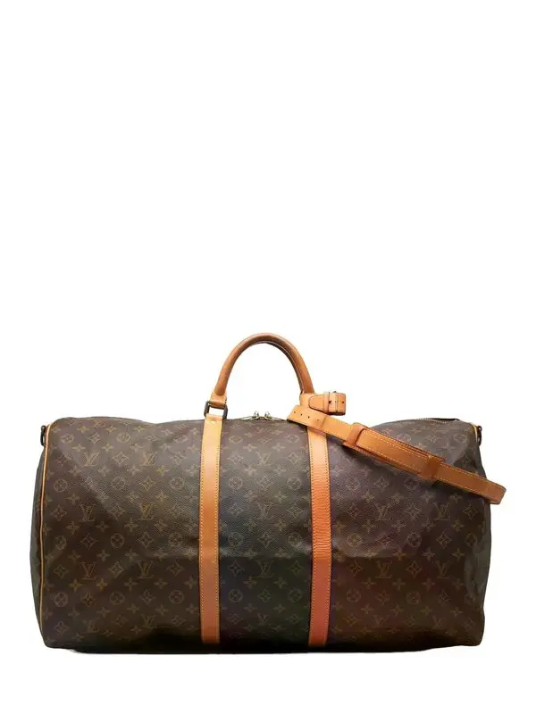 LOUIS VUITTON 1991 Monogram Keepall Bandouliere 60 Travel Bag - Brown