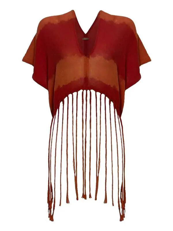 Caravana Winiketik Fringe-trim Crop Top - Red