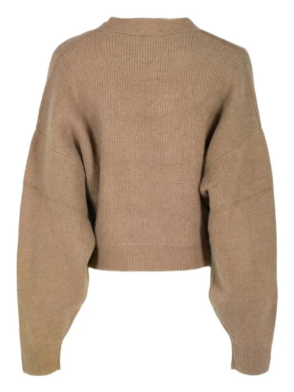 Le Kasha Derios Ribbed-knit V-neck Cardigan - Neutrals