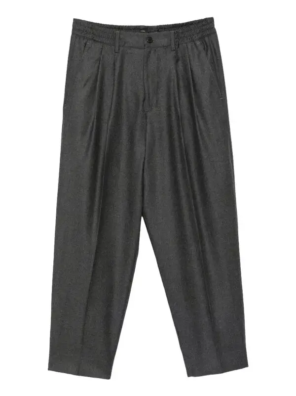 LOW BRAND Pleated Elasticated-waist Trousers - Grey