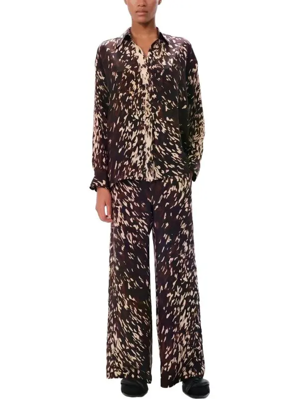 MARIA CHER Callao Katt Abstract-print Shirt - Brown