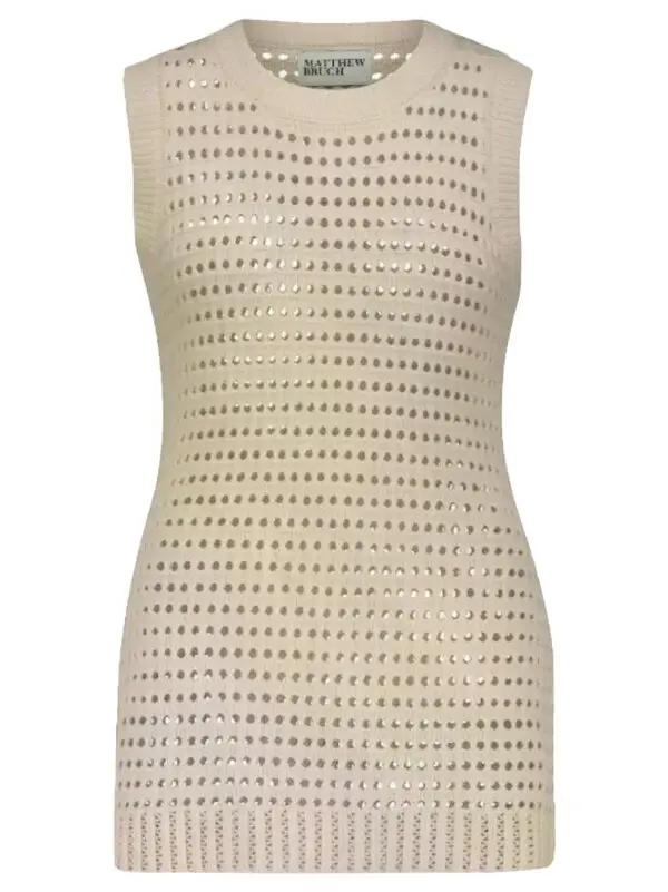 Matthew Bruch Knit Mesh Mini Dress - Neutrals