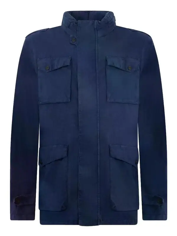Herno Linen Multi-pocket Jacket - Blue