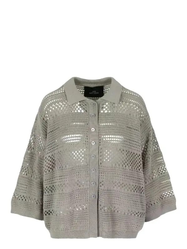 MR MITTENS Thilda Crochet-knit Cardigan - Grey