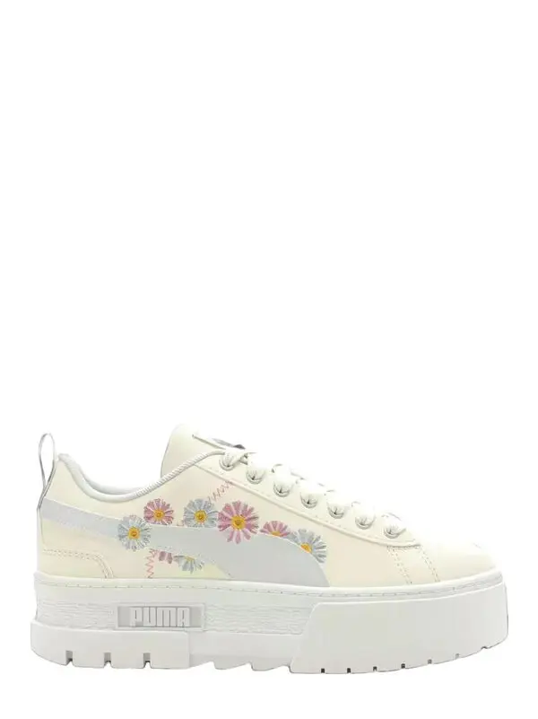 PUMA Mayze Floral-embroidered Sneakers - Neutrals