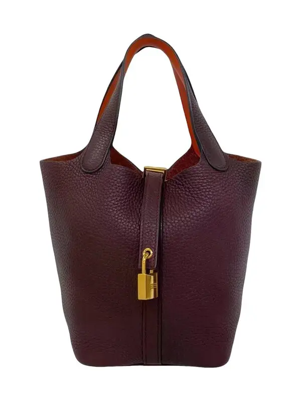 Hermès 2015 Clemence And Swift Picotin Lock 18 Eclat Handbag - Red