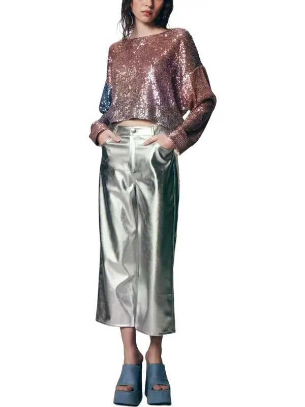 IN THE MOOD FOR LOVE Coco Sunset Sequin-embellished Top - Brown