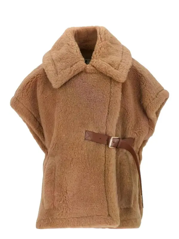 Max Mara Belted Faux-shearling Jacket - Brown