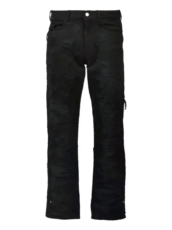 Matthew Williamson Rip-and-repair Washed Jeans - Black