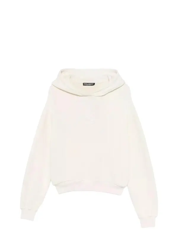 Dolce & Gabbana Logo-embroidered Hoodie - Neutrals