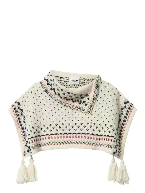 MARANT ETOILE Alfina Jacquard Poncho - Neutrals