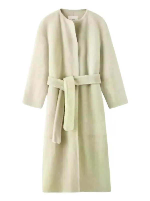 Almada Label Shea Belted Shearling Coat - Neutrals