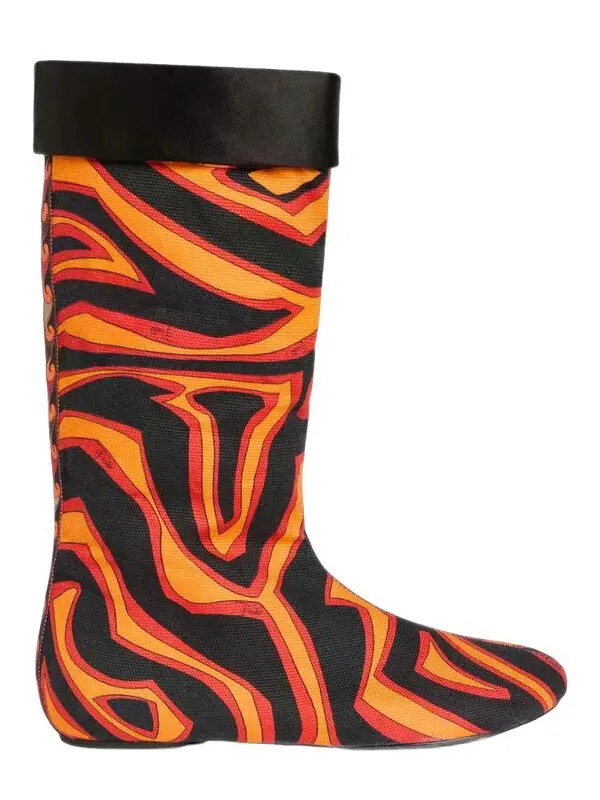 Emilio Pucci Labirinto-print Boots - Black