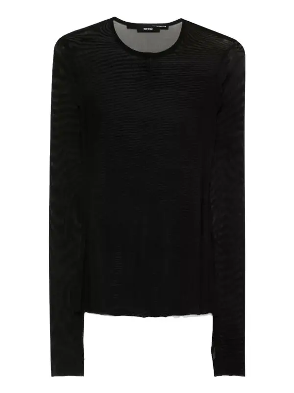 Isabel Benenato Semi-sheer Top - Black