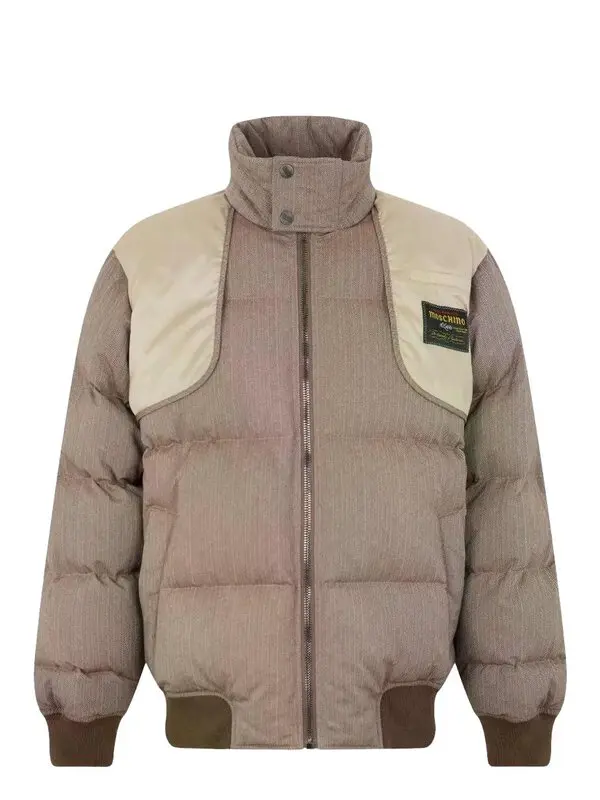 Moschino Logo-patch Padded Jacket - Brown