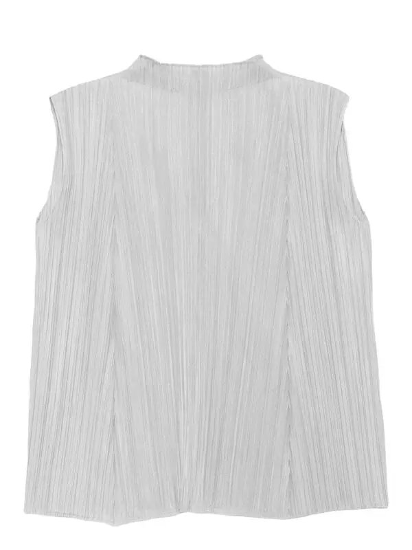 Issey Miyake Pleated Sleeveless Top - Grey