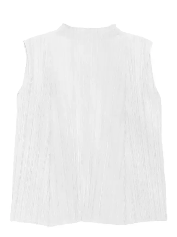 Issey Miyake Pleated Sleeveless Top - Grey