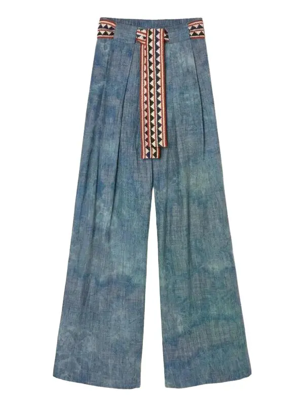 Momoni Leona Tie-dye Palazzo Pants - Blue