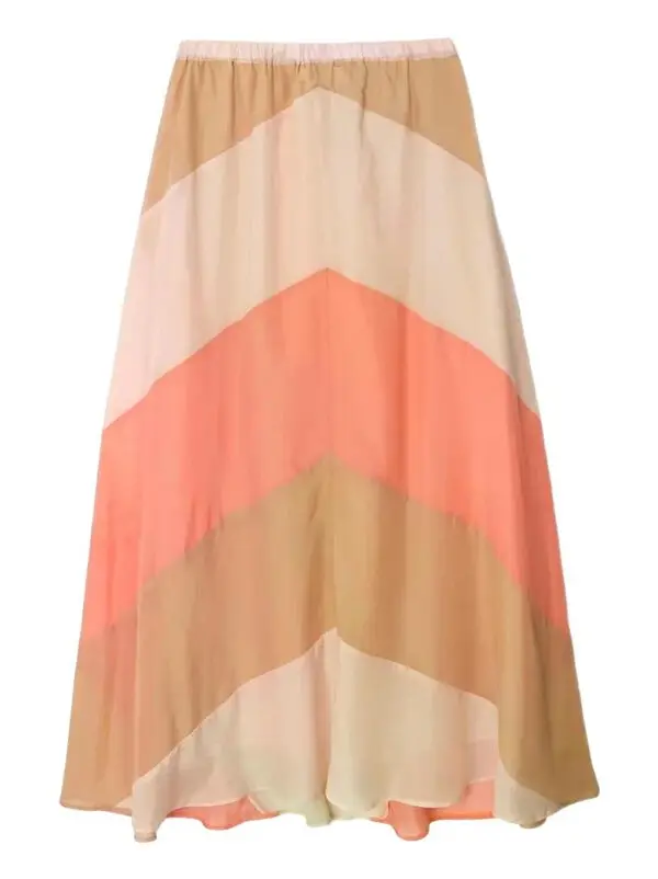 Xirena Amelia Chevron-motif Long Skirt - Neutrals