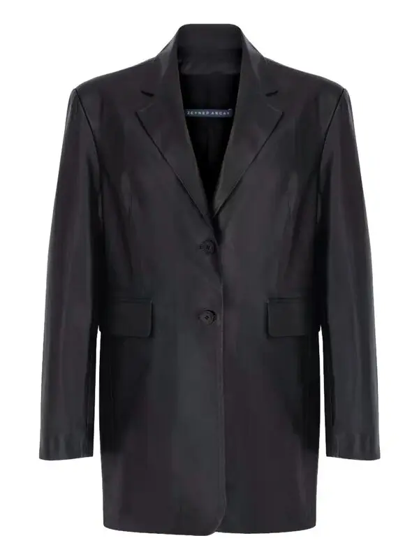 Zeynep Arçay Leather Blazer - Black