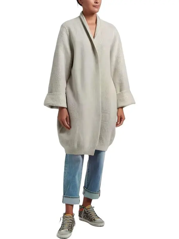Frenckenberger Felted Open-front Coat - Neutrals