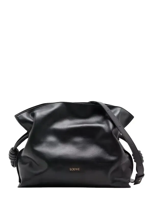 Loewe 2010-2026 Mini Nappa Flamenco Knot Clutch Crossbody Bag - Black