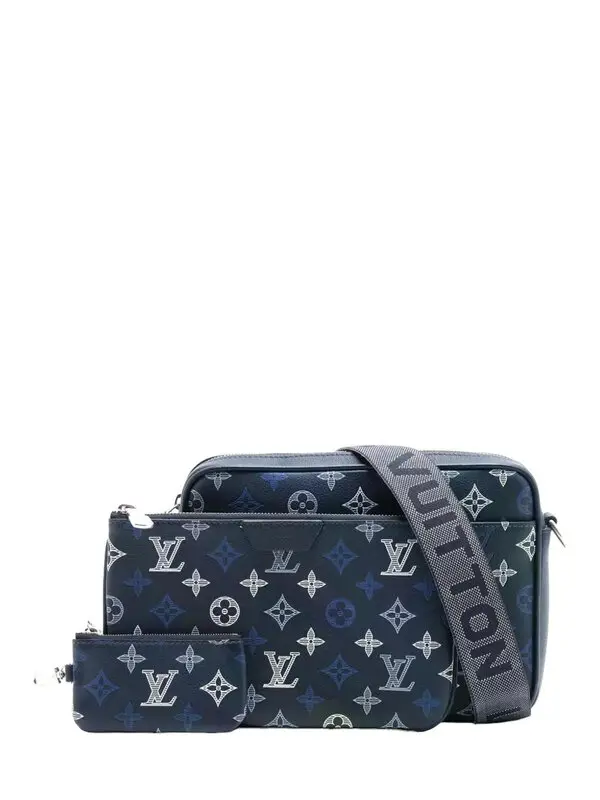 LOUIS VUITTON 2021-2026 Monogram Shadow Trio Messenger Crossbody Bag - Blue