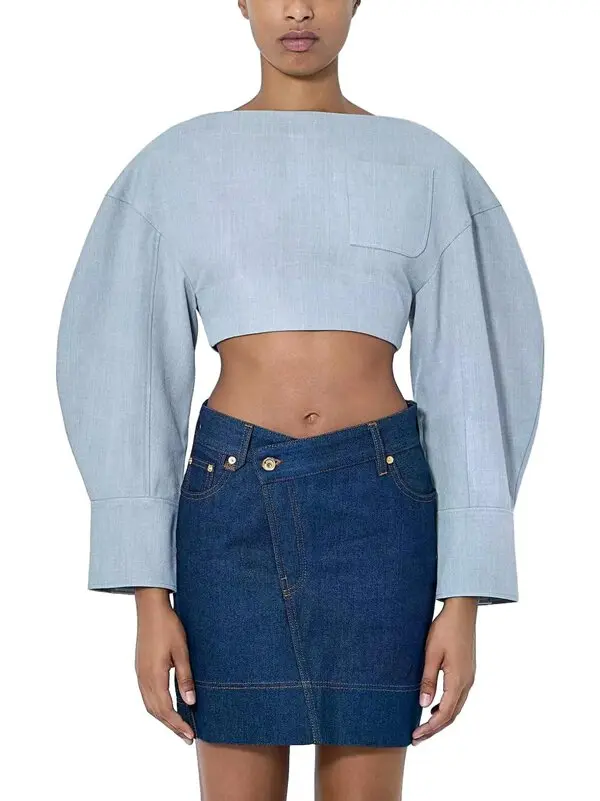 Jacquemus The Casaco Open-back Crop Top - Grey