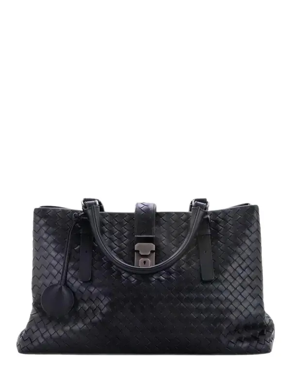 Bottega Veneta Roma Bag Intrecciato Nappa Medium Tote Bag - Black