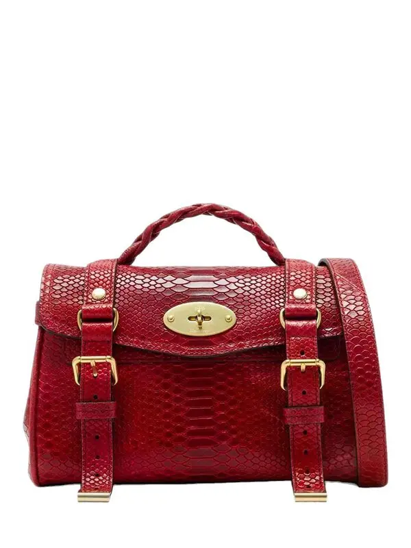 Mulberry Mini Alexa Snake-print Leather Tote Bag - Red