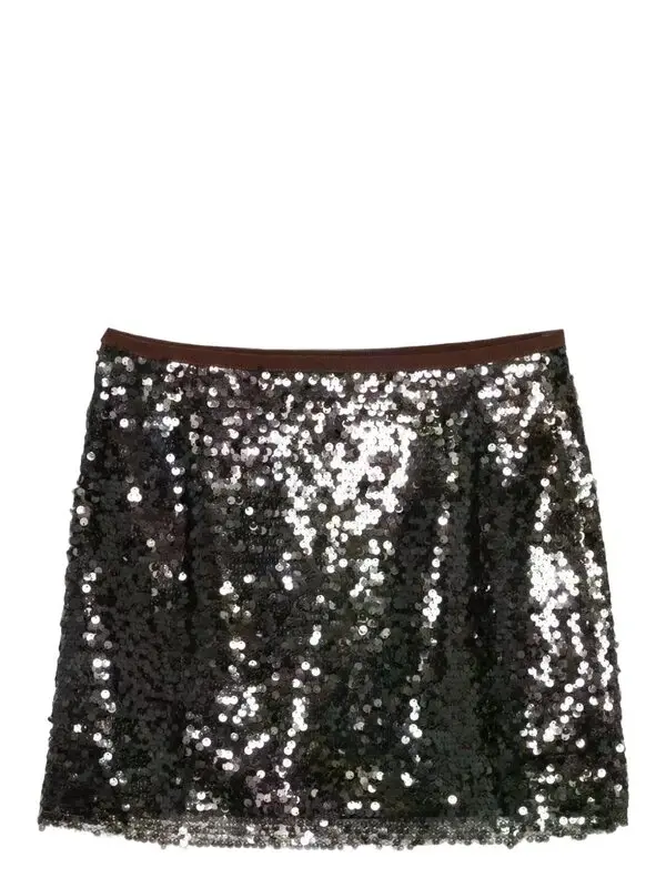 ROBERTO COLLINA Sequin-embellished Mini Skirt - Brown