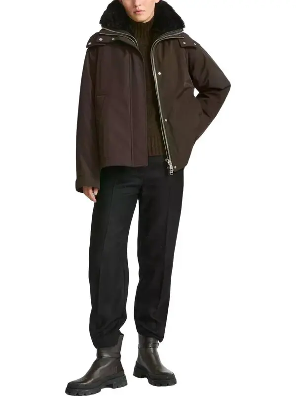 YVES SALOMON Shearling-trim Hooded Parka - Brown