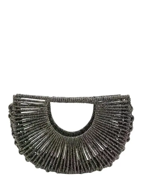 HIBOURAMA Demetra Crystal-embellished Clutch Bag - Grey