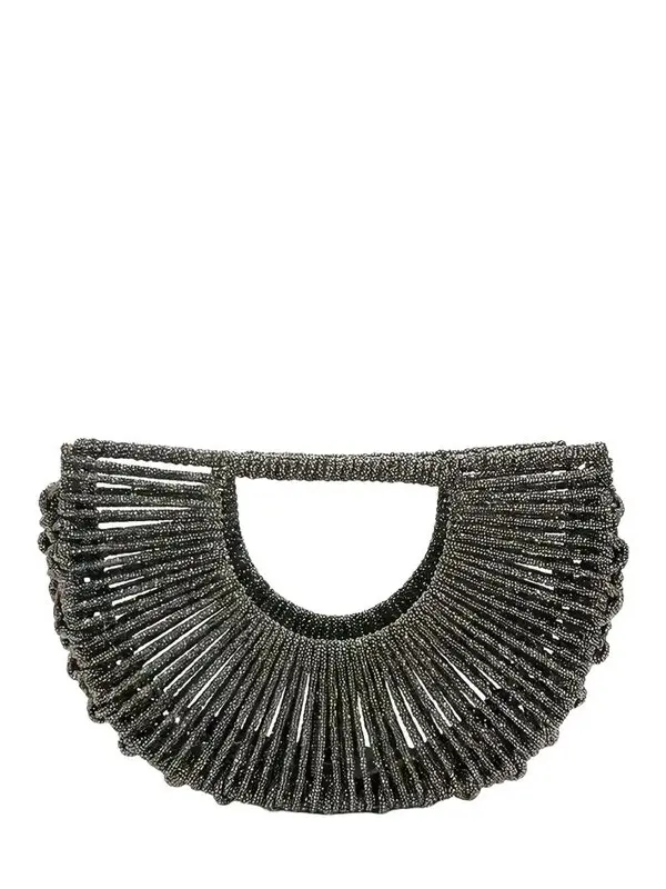 HIBOURAMA Demetra Crystal-embellished Clutch Bag - Grey