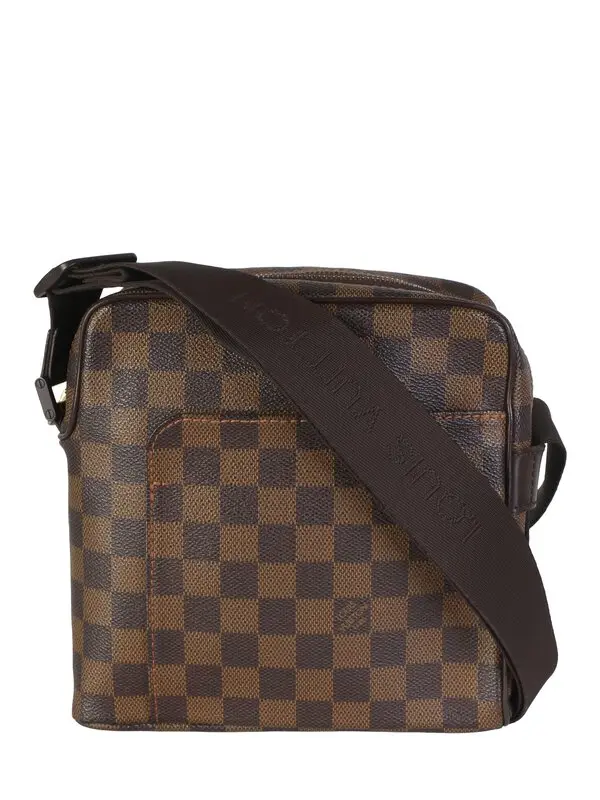 LOUIS VUITTON Damier Ebene Canvas Olav Pm Messenger - Brown