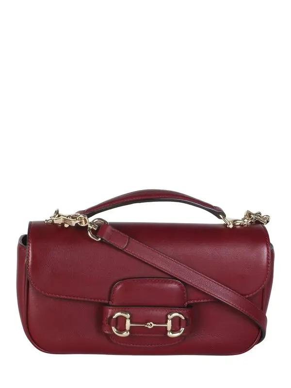 Gucci Rosso Ancora Arabella Calfskin Soft Horsebit 1955 Top Handle Bag - Red