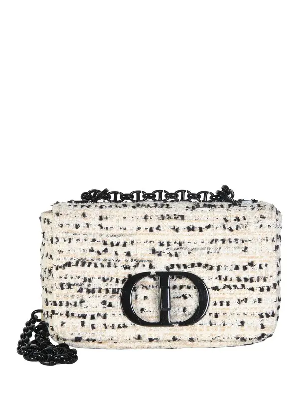 Dior Light Pink Multicolor Tweed Caro Chain Bag - Neutral