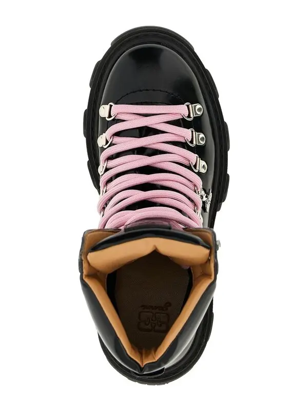 GANNI Cleated Mountain Boots - Black