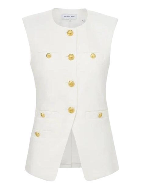 Veronica Beard Single Breasted Vest - White
