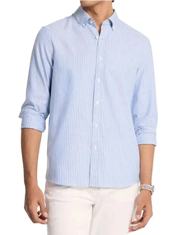Michael Kors Classic-fit Striped Cotton Shirt - Blue