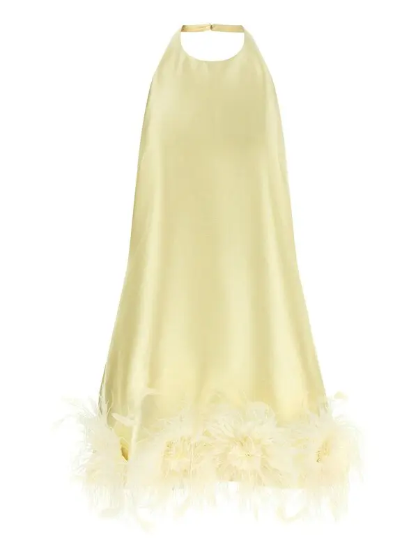 SELF-PORTRAIT Feather Dress - Yellow
