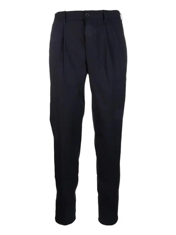 Incotex Pleated Slim Pants - Navy Blue