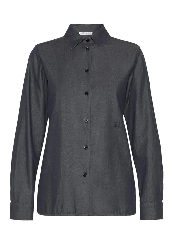 Max Mara Logo Embroidered Classic Shirt - Black