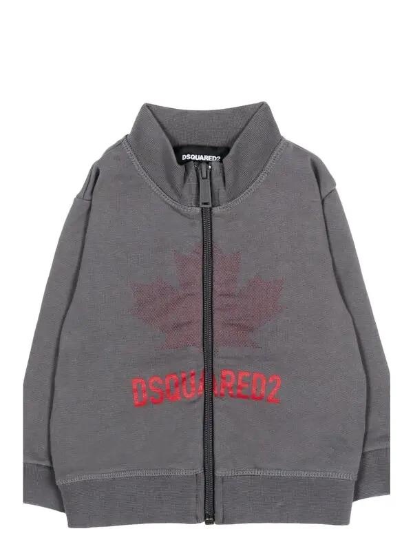 Dsquared2 Logo-print Zip-up Sweater - Gray
