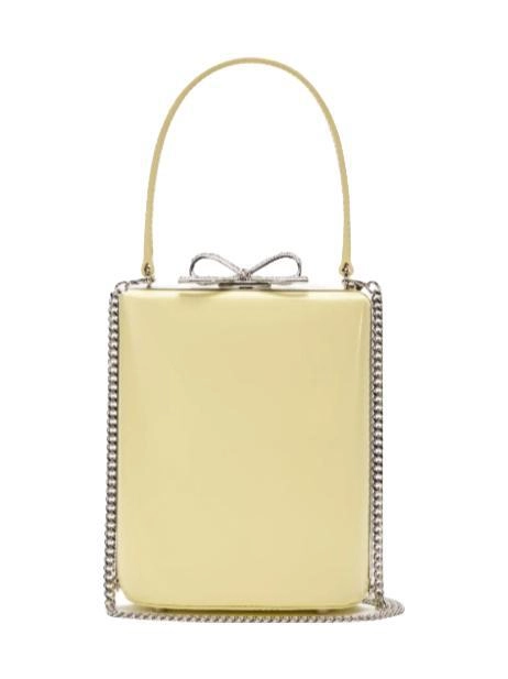 SELF-PORTRAIT Bow Clasp Leather Tote Bag - Yellow