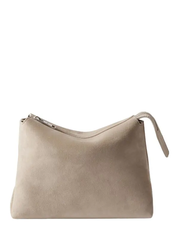 Khaite Lina Suede Clutch - Beige