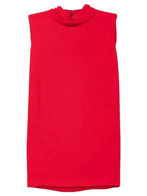 Valentino Garavani Draped Neck V-back Mini Dress - Red